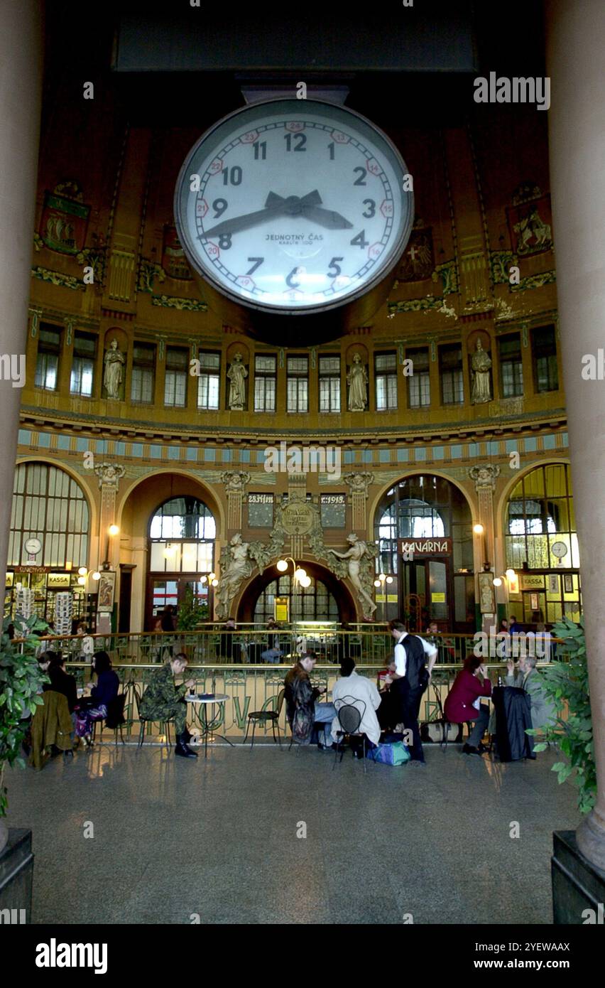 Prague Railway Station in the Czech Republic with it's Art Nouveau ...