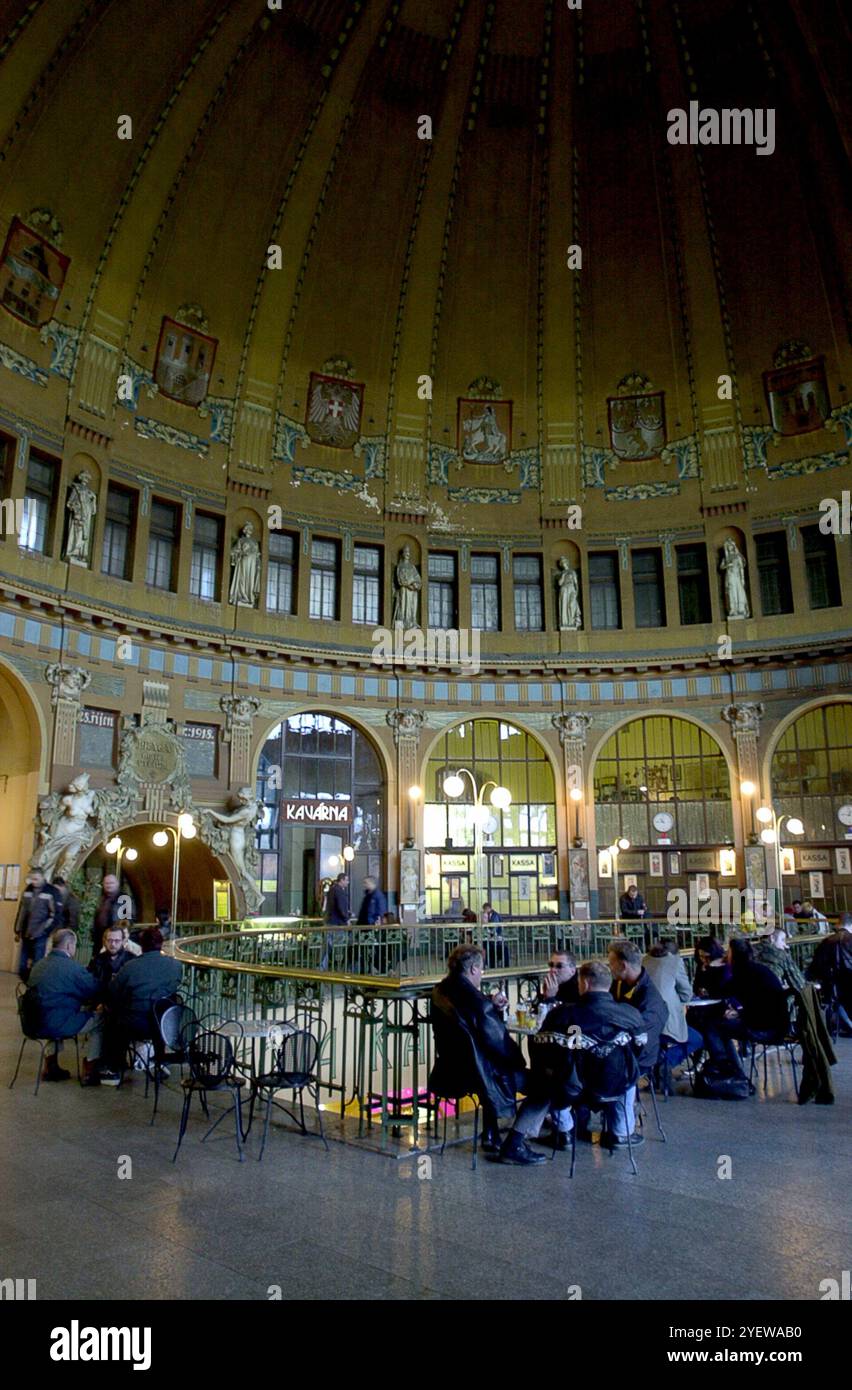 Prague Railway Station in the Czech Republic with it's Art Nouveau ...