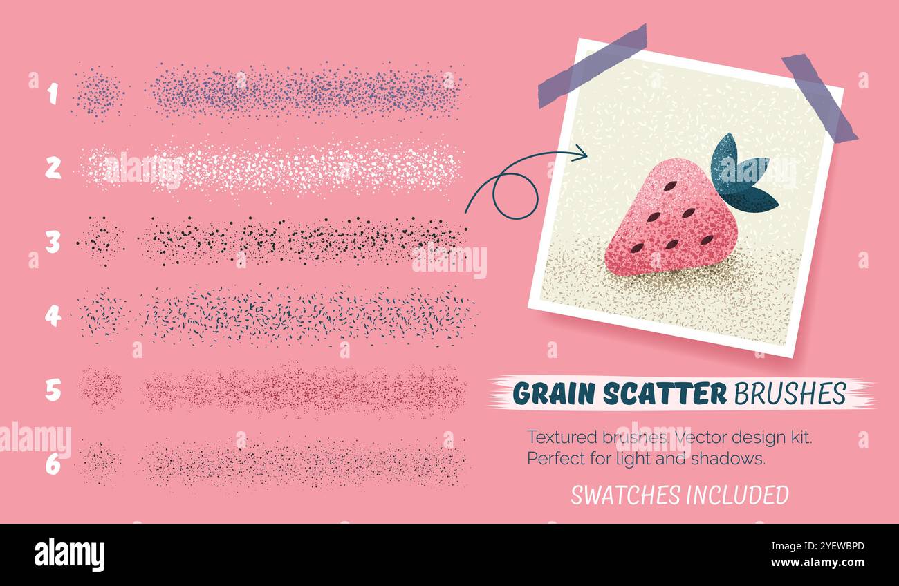 Grain scatter brushes. Vector design kit Stock Vector Image & Art - Alamy