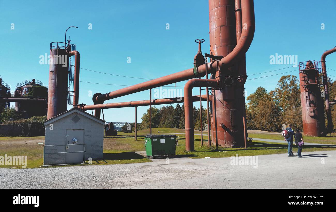 Seattle, Washington, United States - 09-25-2018: A view of pipe systems ...