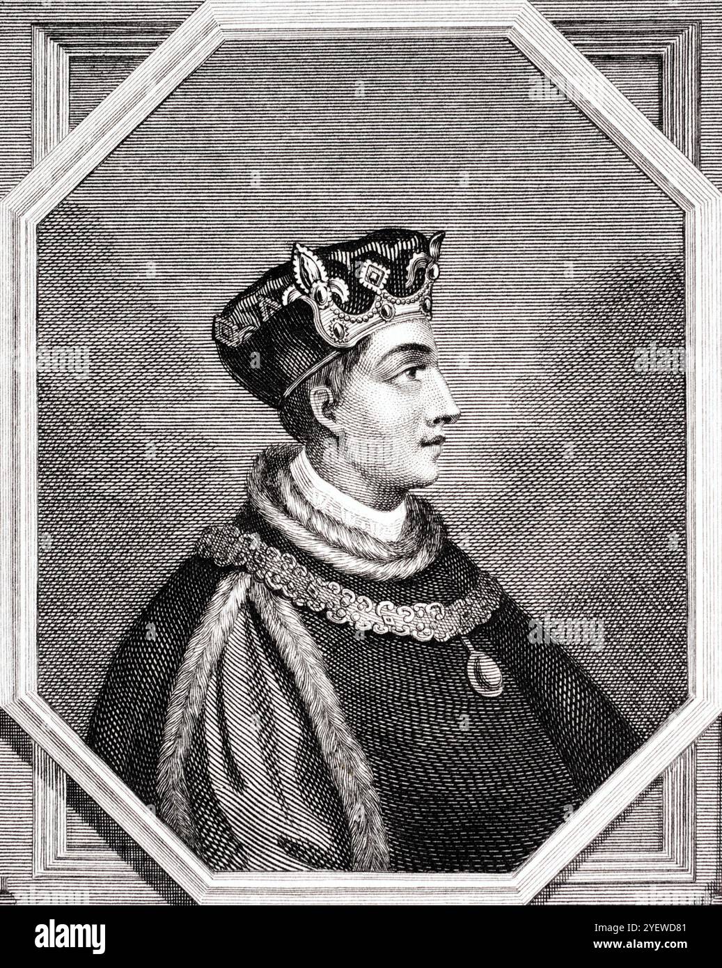 King Henry V of England (1386–1422), from an engraving c. 1804 Stock ...