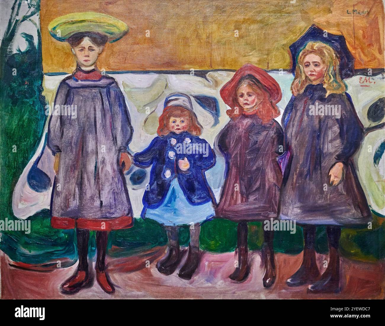 Quattro bambine a Asgardtrand ( Four Girls in Asgardstrand ) - olio. su ...