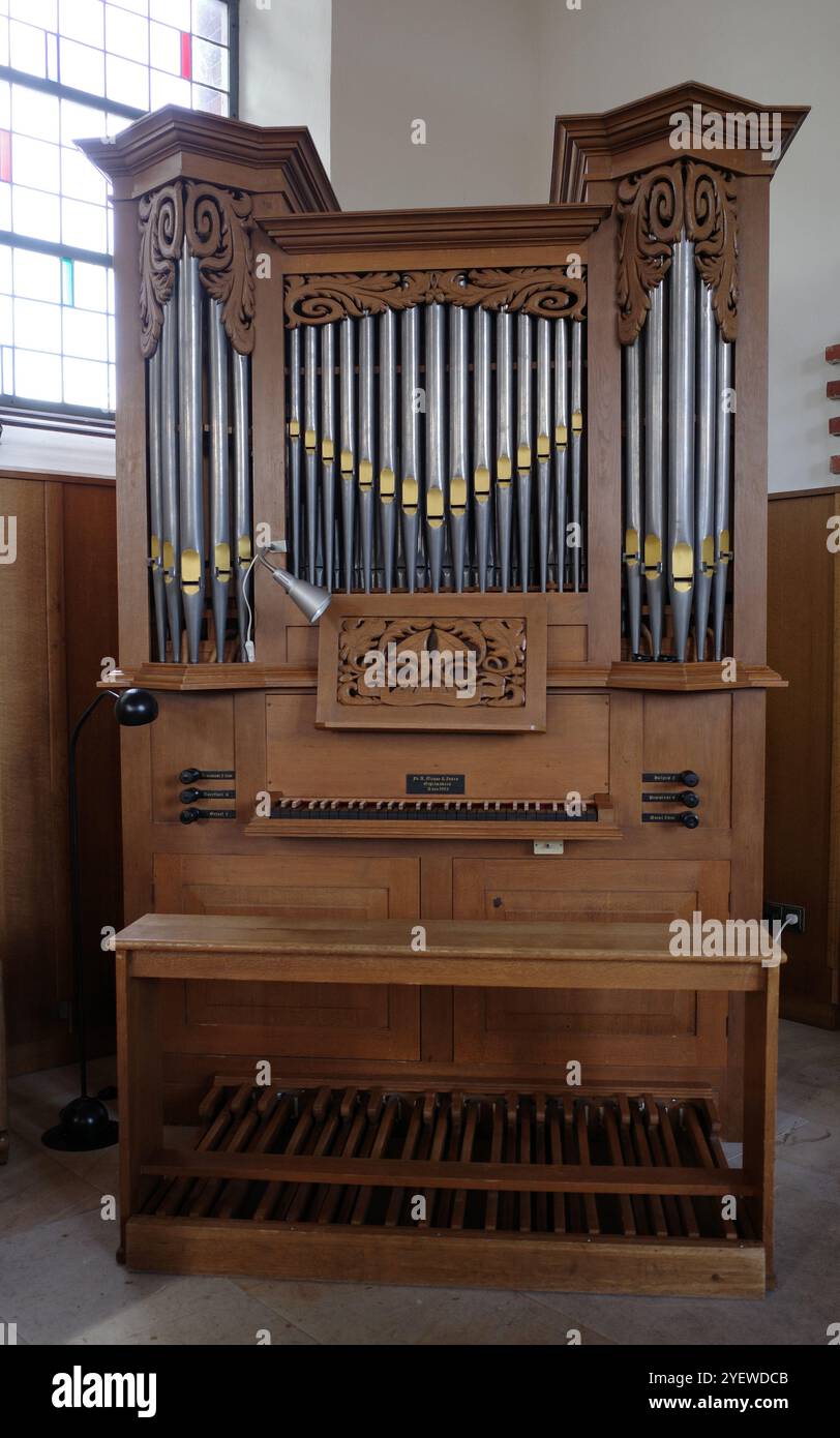Itterbeck, Germany - Oct 6 2024 A handmade organ from the Dutch company ...