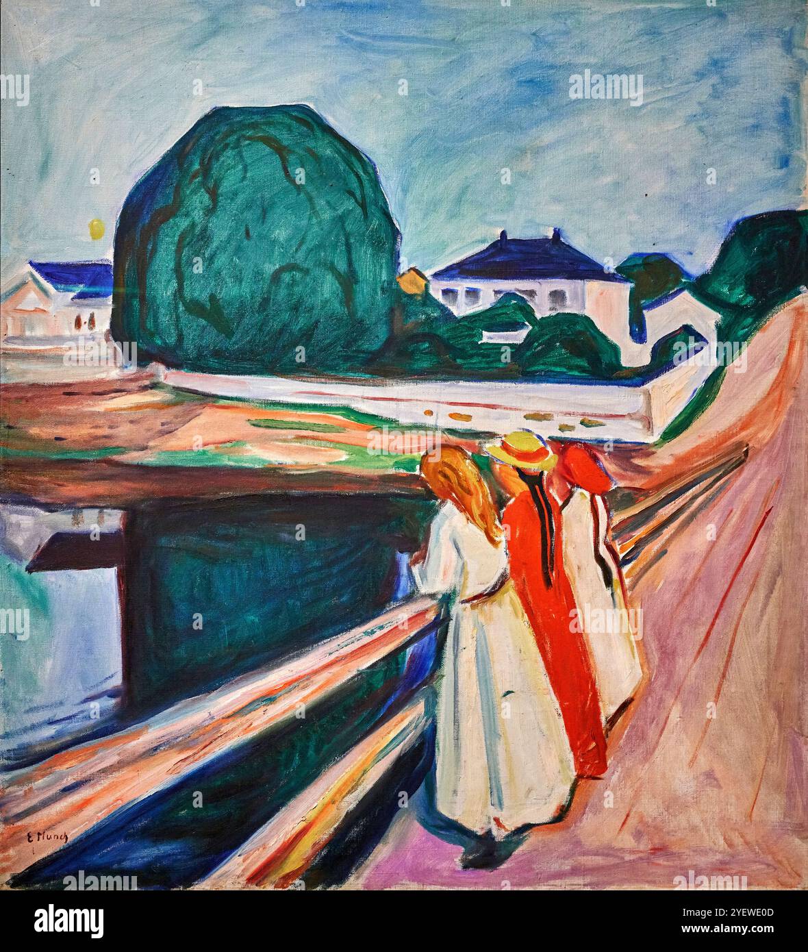 Le ragazze sul ponte ( The girl on the bridge ) - olio su tela - Edward ...