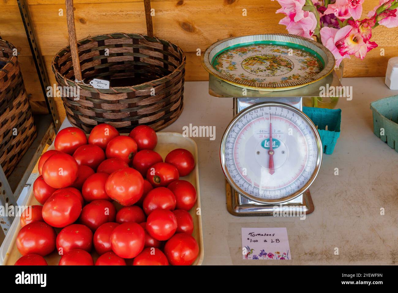 Amish roadside stand with fresh and canned produce in Mecosta County ...