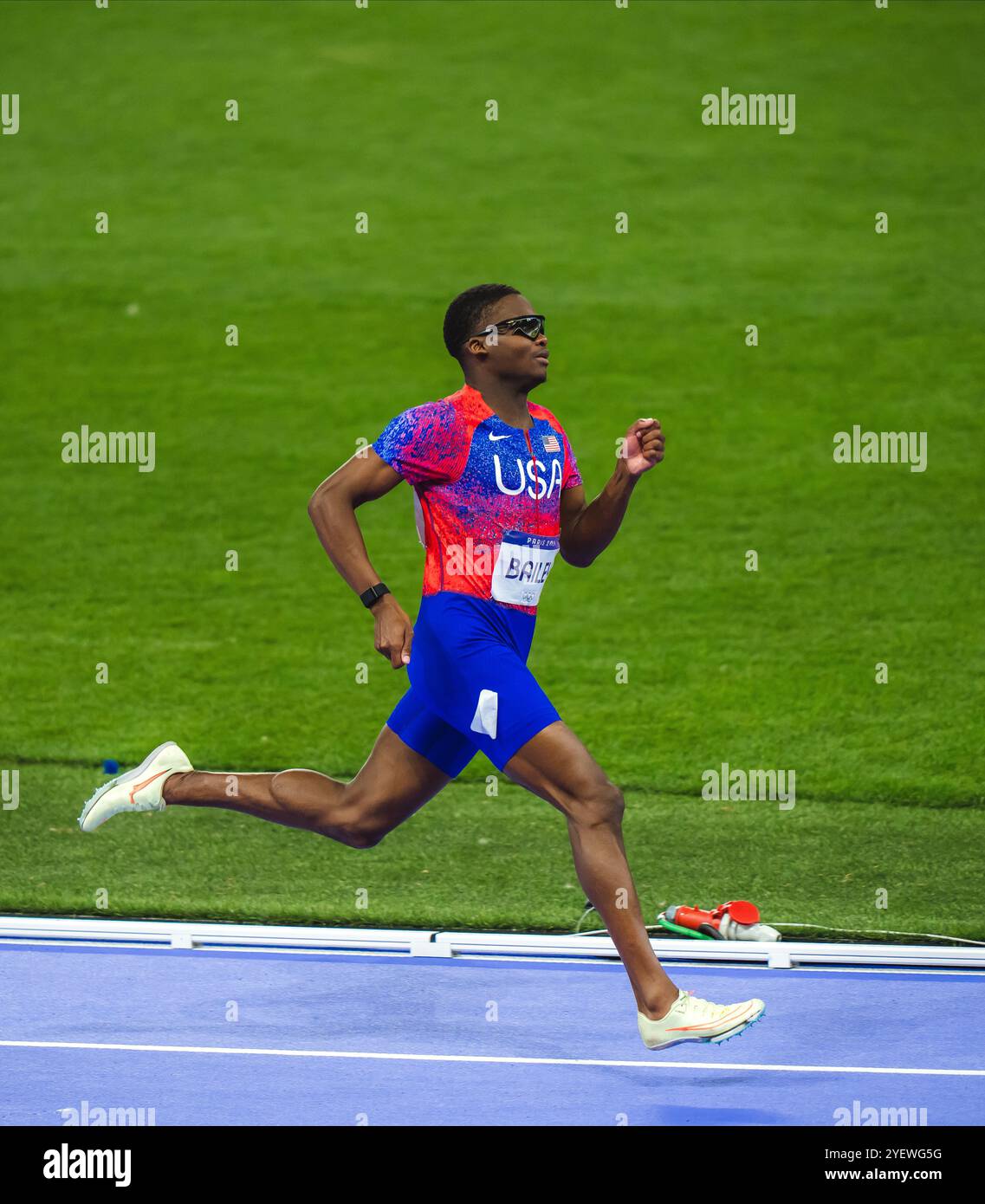 Christopher Bailey participating in the 400 meters at the Paris 2024 ...