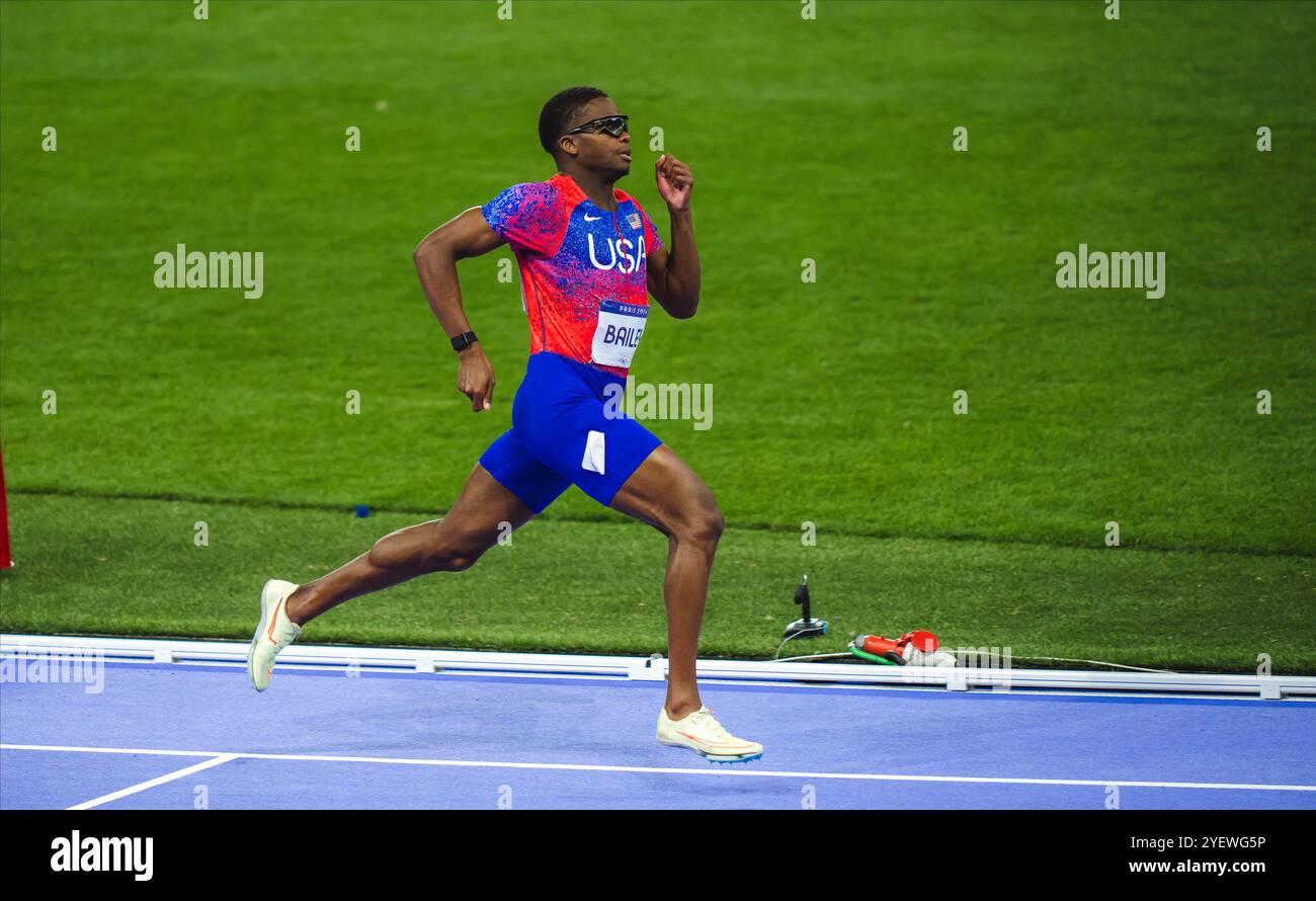 Christopher Bailey participating in the 400 meters at the Paris 2024 ...