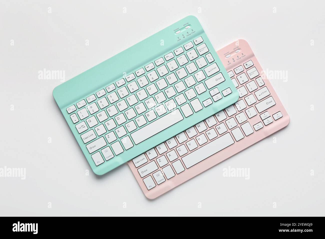 Modern wireless keyboards isolated on white background Stock Photo - Alamy