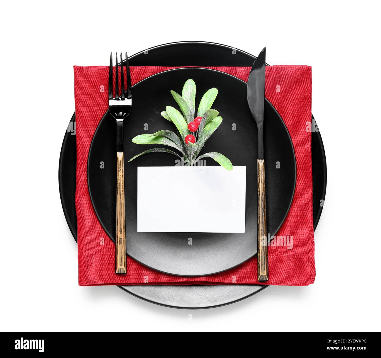 Top view red mistletoe Cut Out Stock Images & Pictures - Alamy