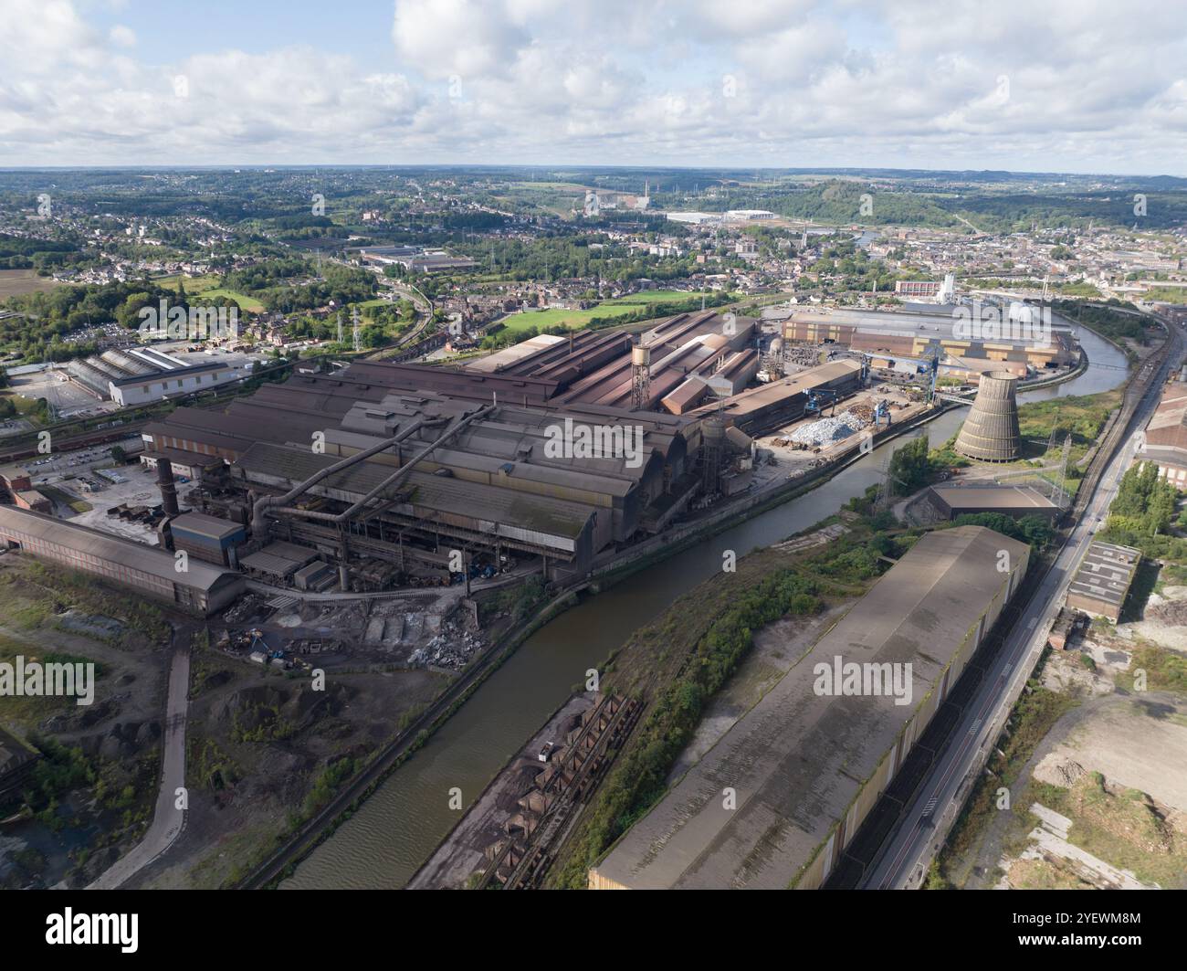 Industrial manufacturing steel and metal. Charleroi, Belgium blast ...