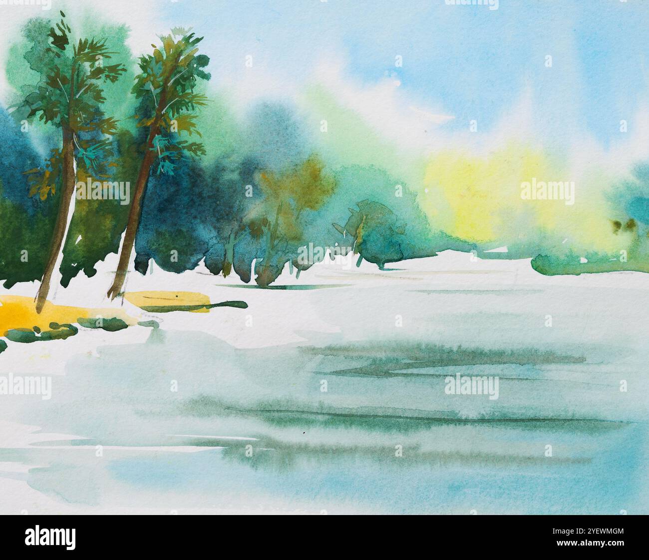 Landscape watercolour abstract hi-res stock photography and images - Alamy