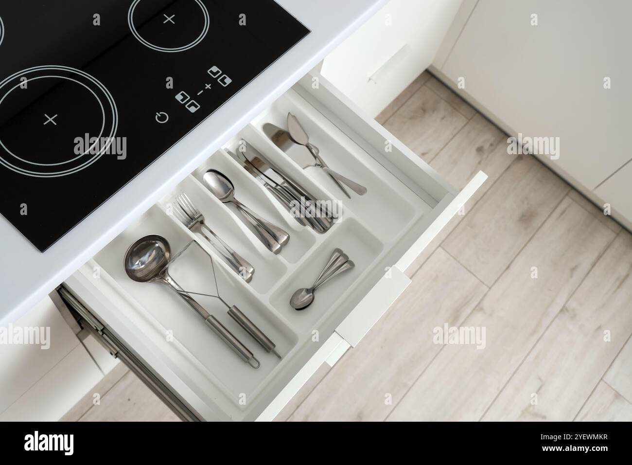 Top view organized kitchen drawers hi-res stock photography and images ...