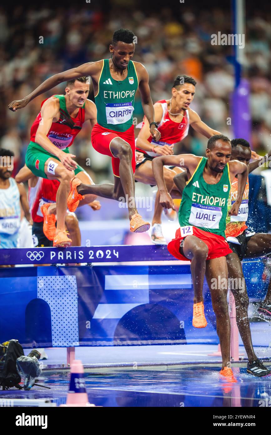 Lamecha Girma participating in the 3000 metres steeplechase at the ...