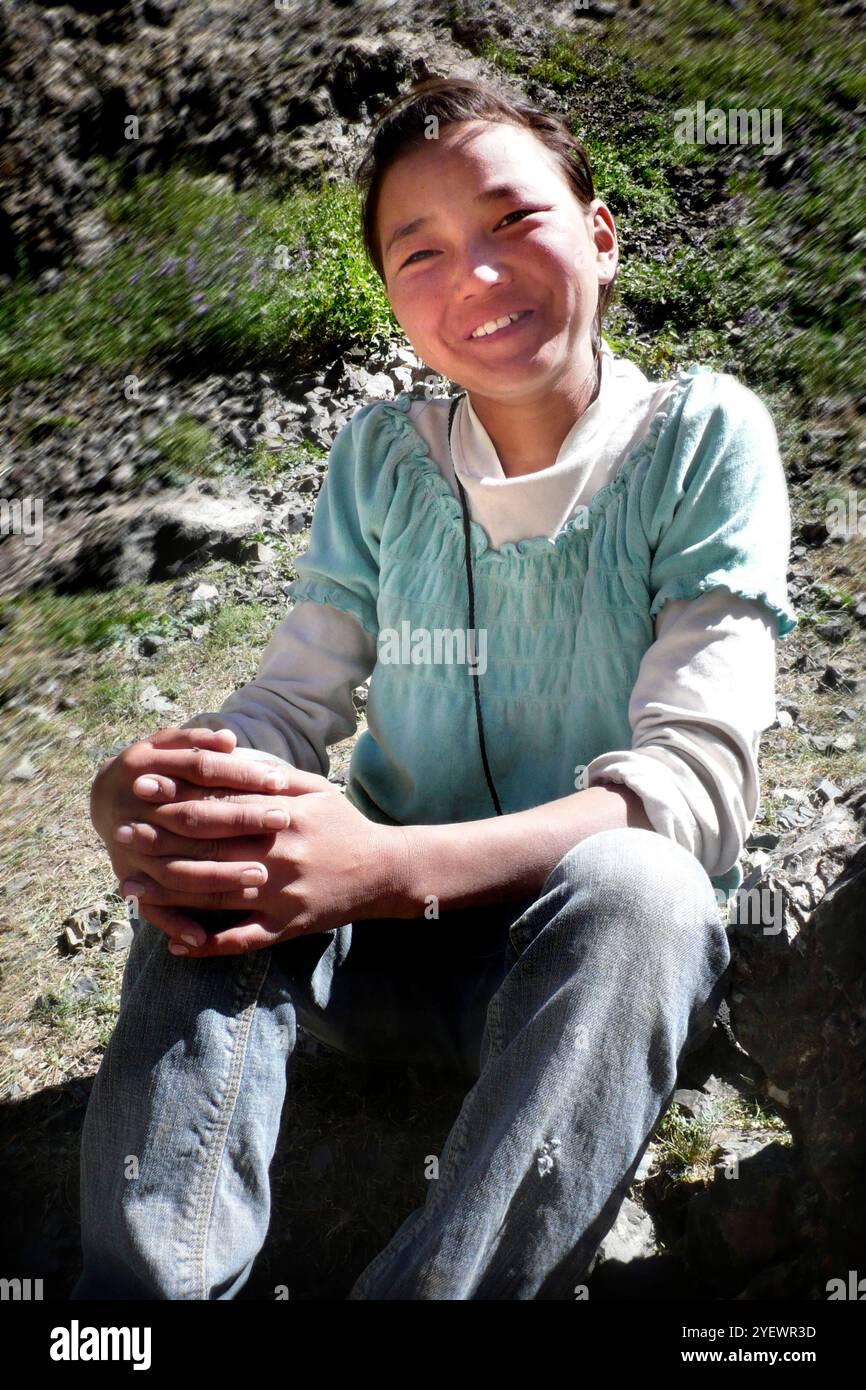 Woman. Yol Valley. Gobi Desert. Mongolia Stock Photo - Alamy