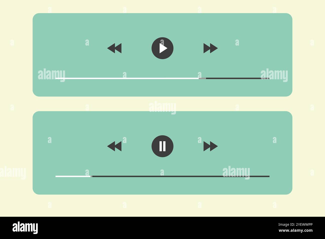 Template video player for web and mobile apps. Modern multimedia playback application. Audio ...