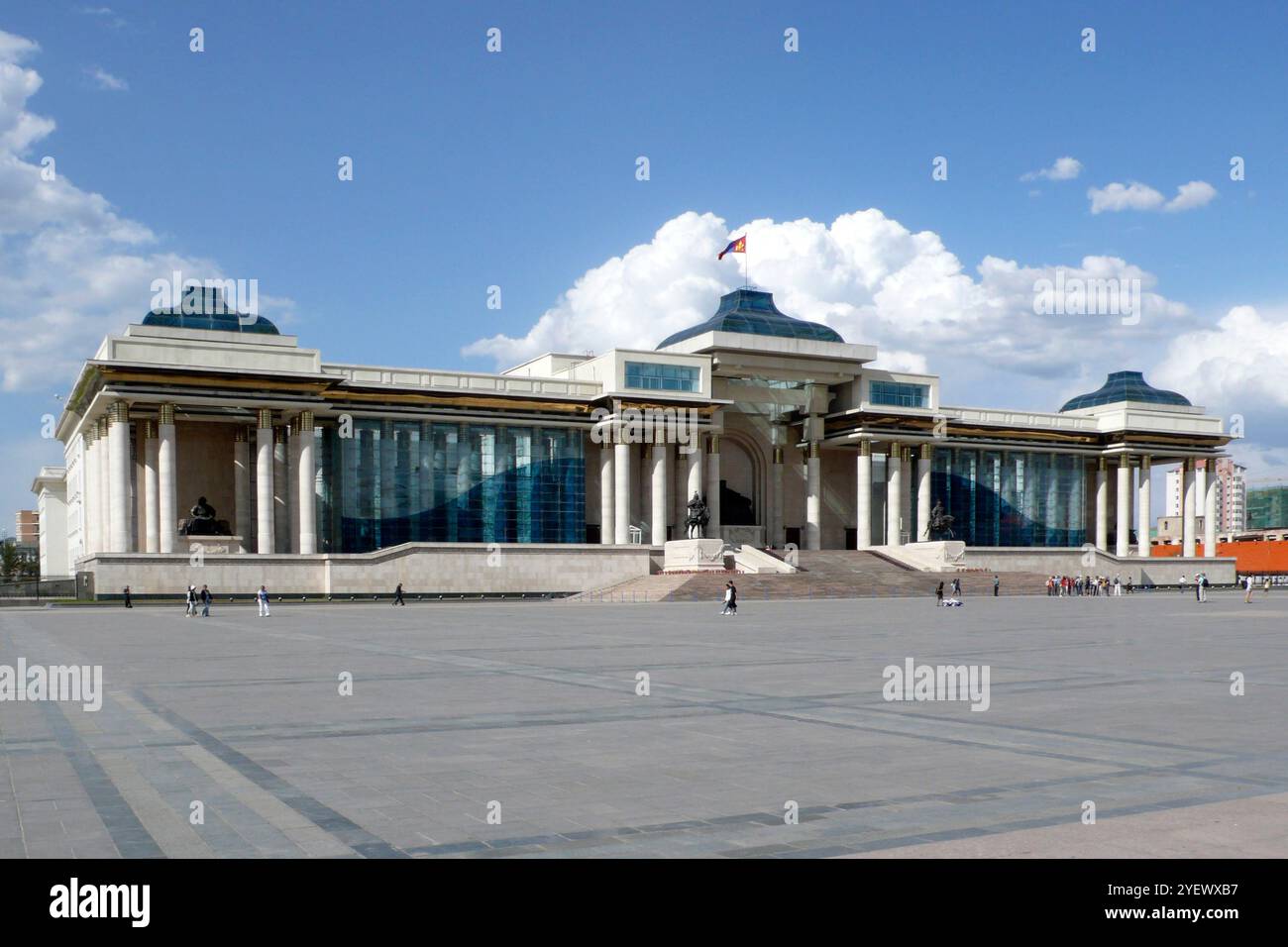 Parliament Building and Government House. Sukhbaatar Square. Ulaan ...