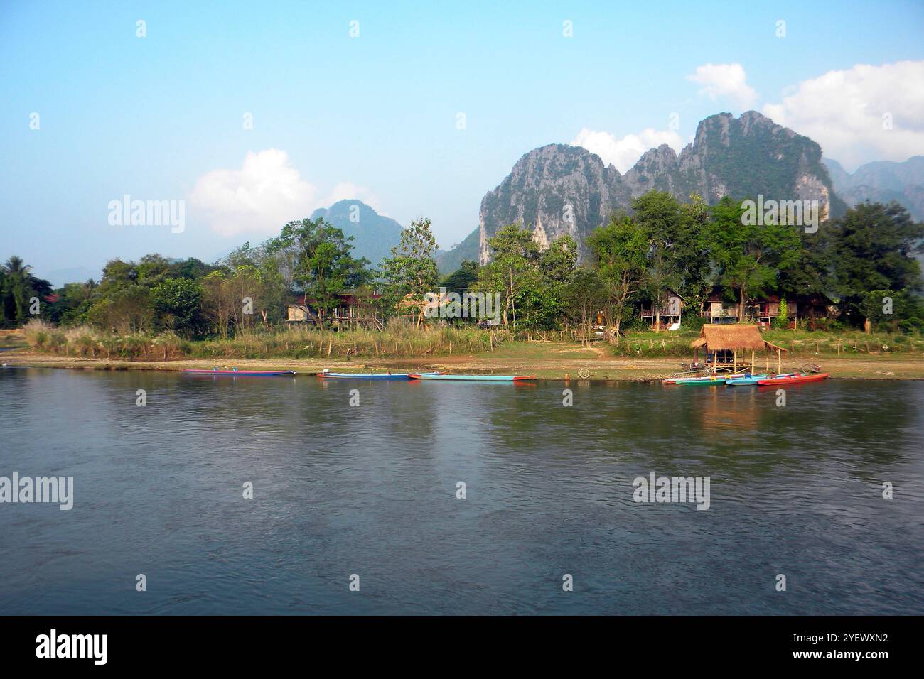 River Bank. Van Vieng. Laos Stock Photo - Alamy