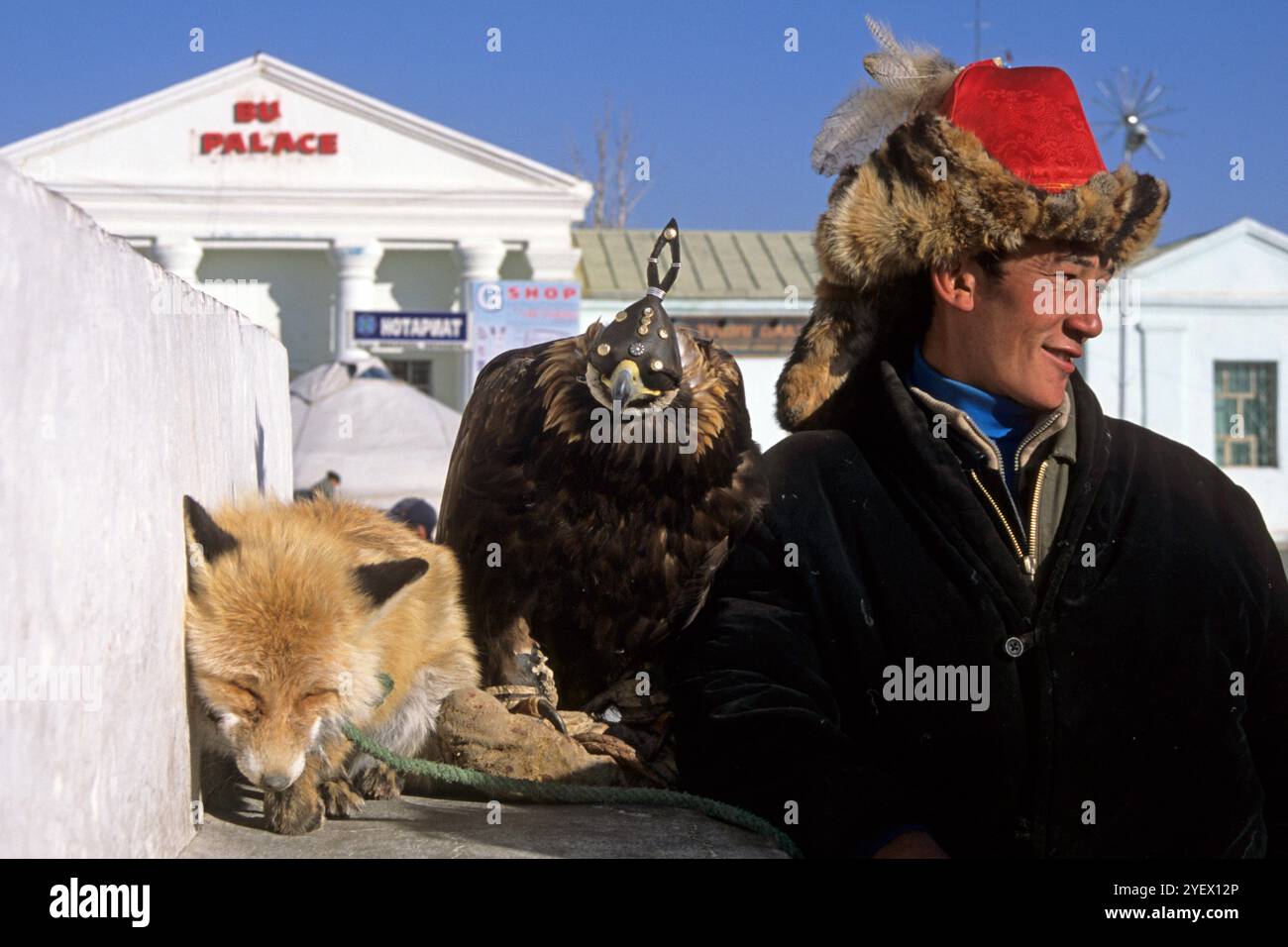 Asia, Mongolia, Altai, Young Man With Traditional Altai Costume Stock ...