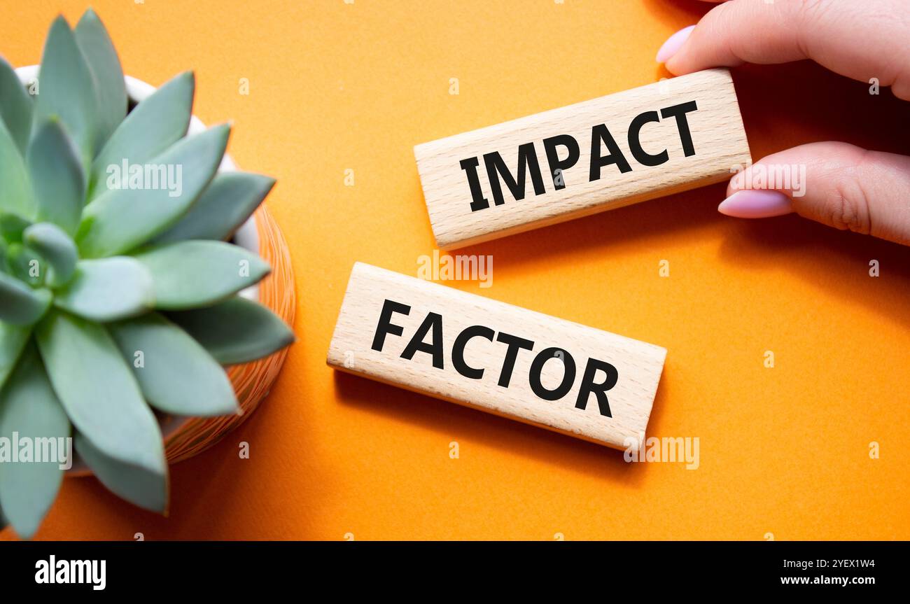 Impact Factor symbol. Wooden blocks with words Impact Factor. Beautiful ...