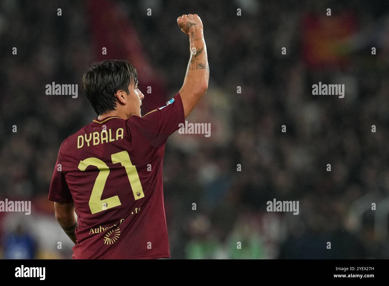 Paulo Dybala of AS Roma celebrates after scoring the goal of 1-0 during ...