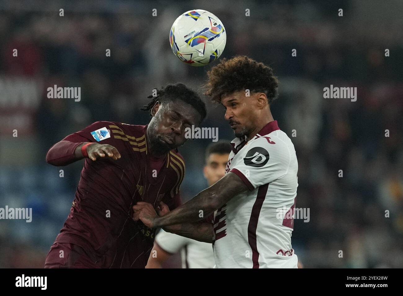 Kouadio Kone of AS Roma and Valentino Lazaro of Torino FC during the ...