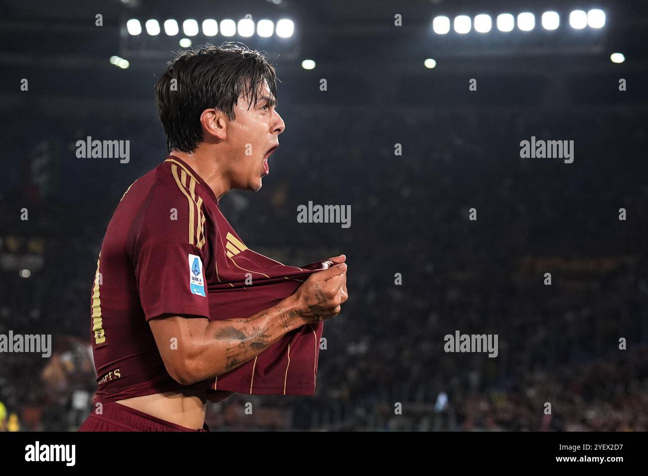 Paulo Dybala of AS Roma celebrates after scoring the goal of 1-0 during ...