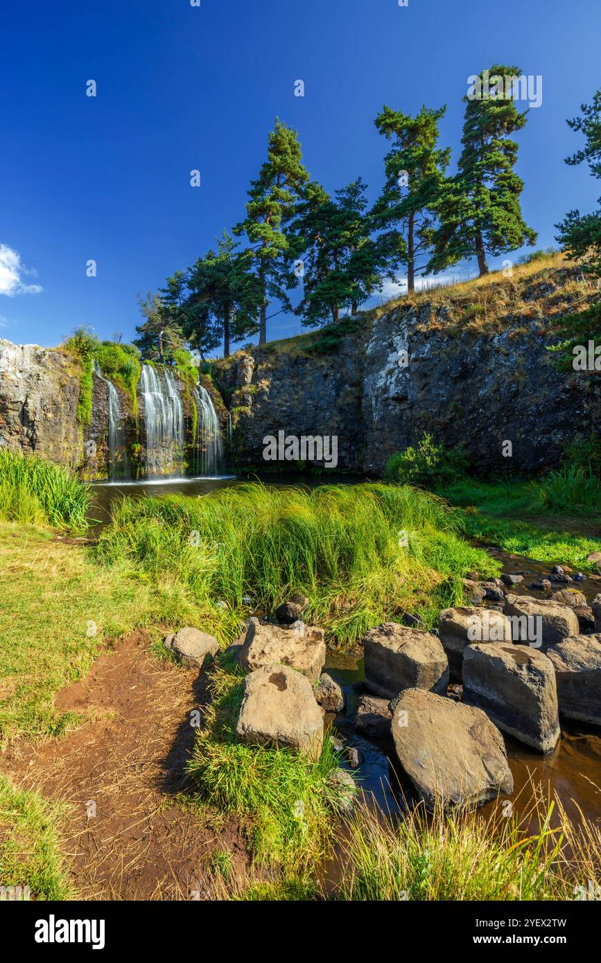 Waterfall Cascade des Veyrines near Allanche in French highlands ...