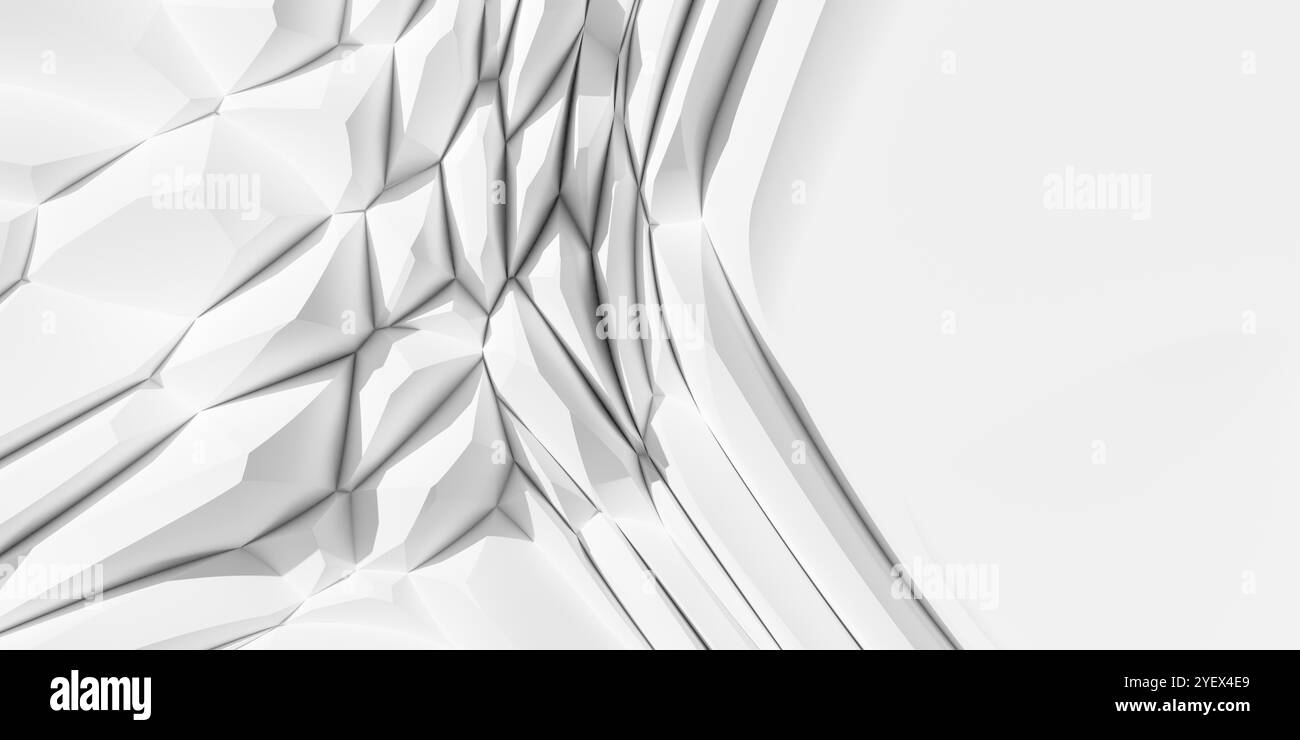 Stretched white polygon geometrical prism structure pattern background ...