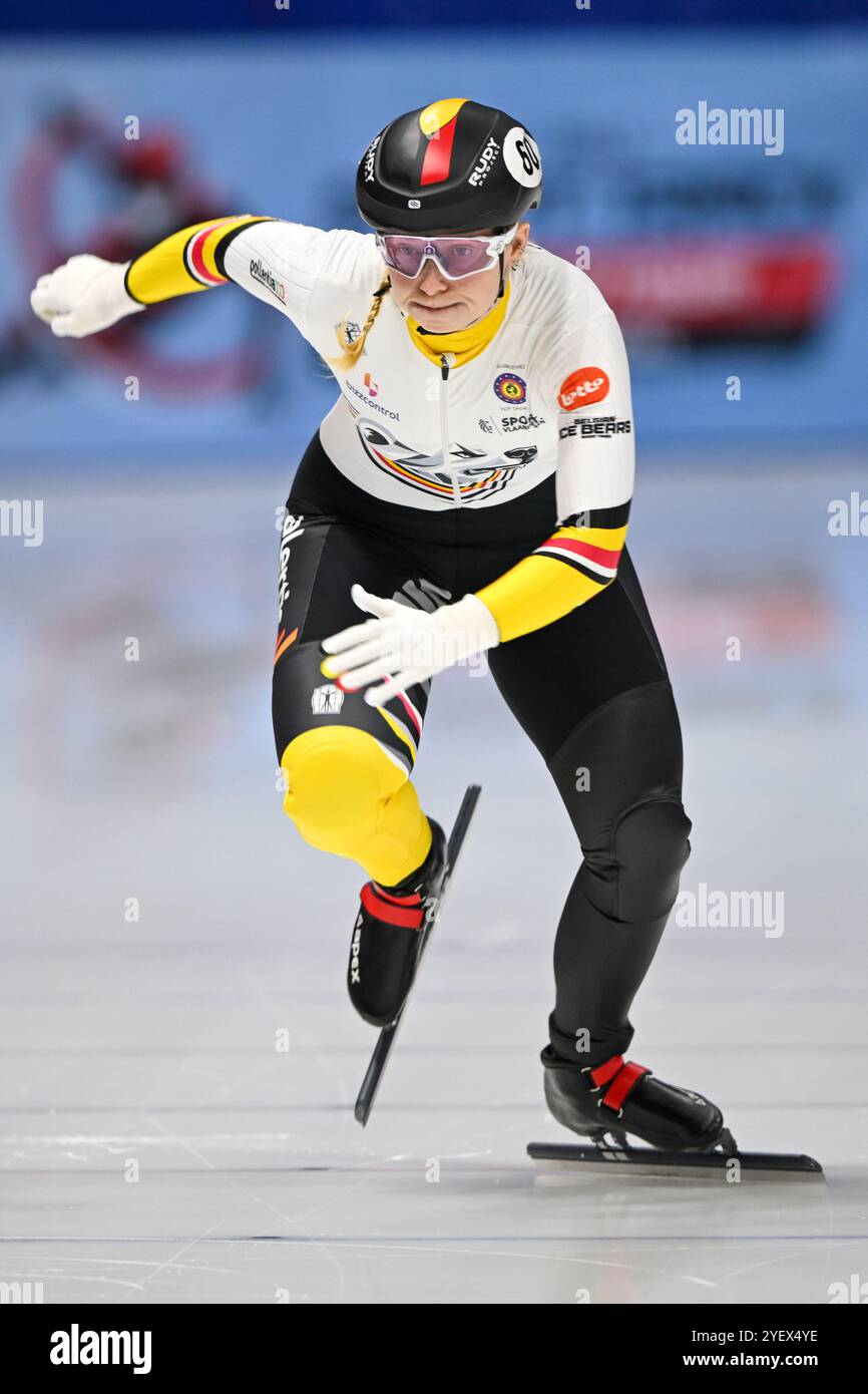 MONTREAL, CANADA - NOVEMBER 1: Tineke den Dulk of Belgium competing ...