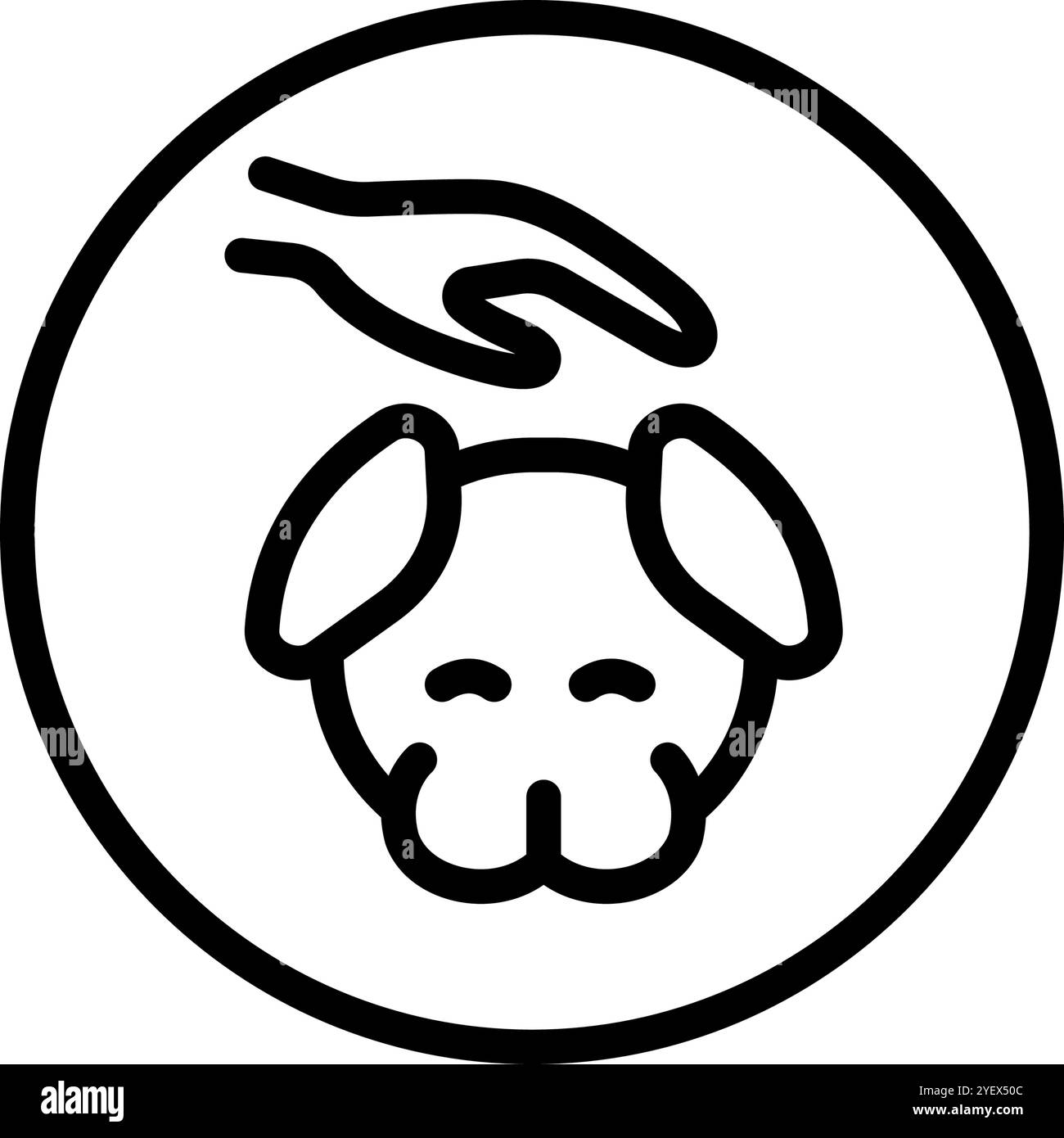 Dog head line icon. Dog care simple sign. Dog face design on white ...