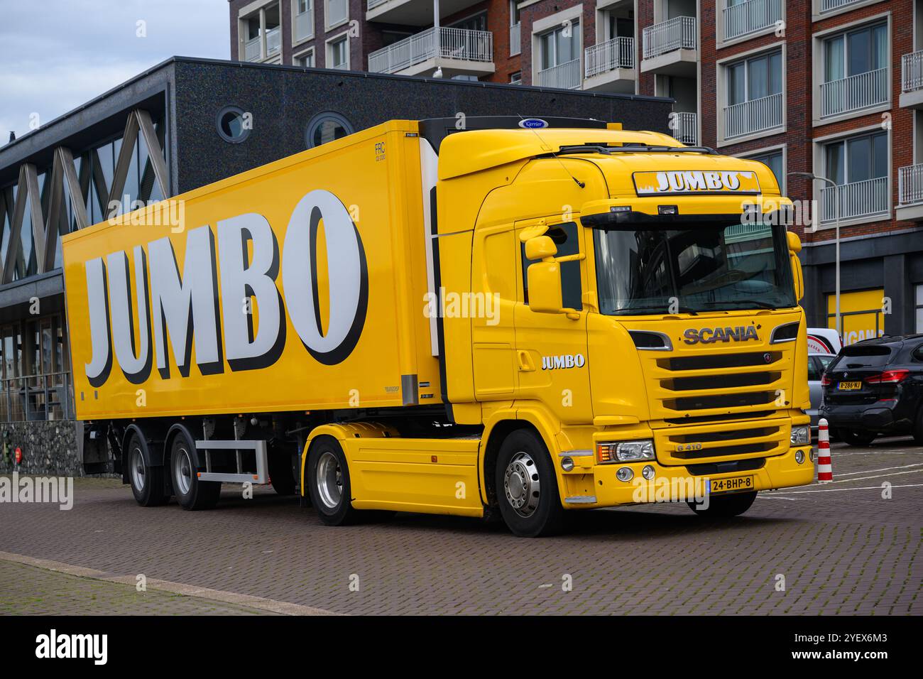 A new Scania lorry belonging to the Jumbo Dutch supermarket chain ...