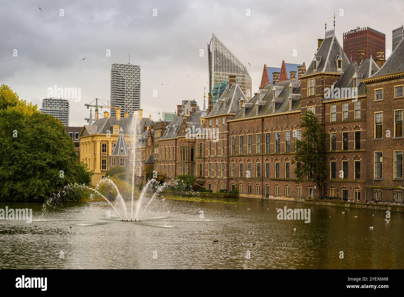 The Binnenhof (Dutch Parliament building) from the Hofvijver, The Hague ...