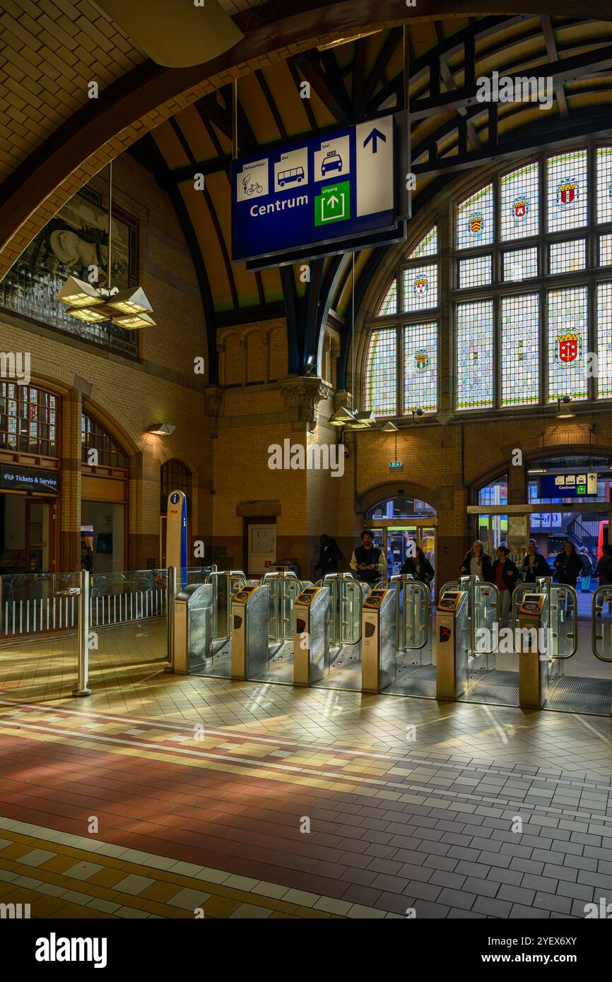 The ticket barriers at Haarlem Railway Station, Haarlem, The ...