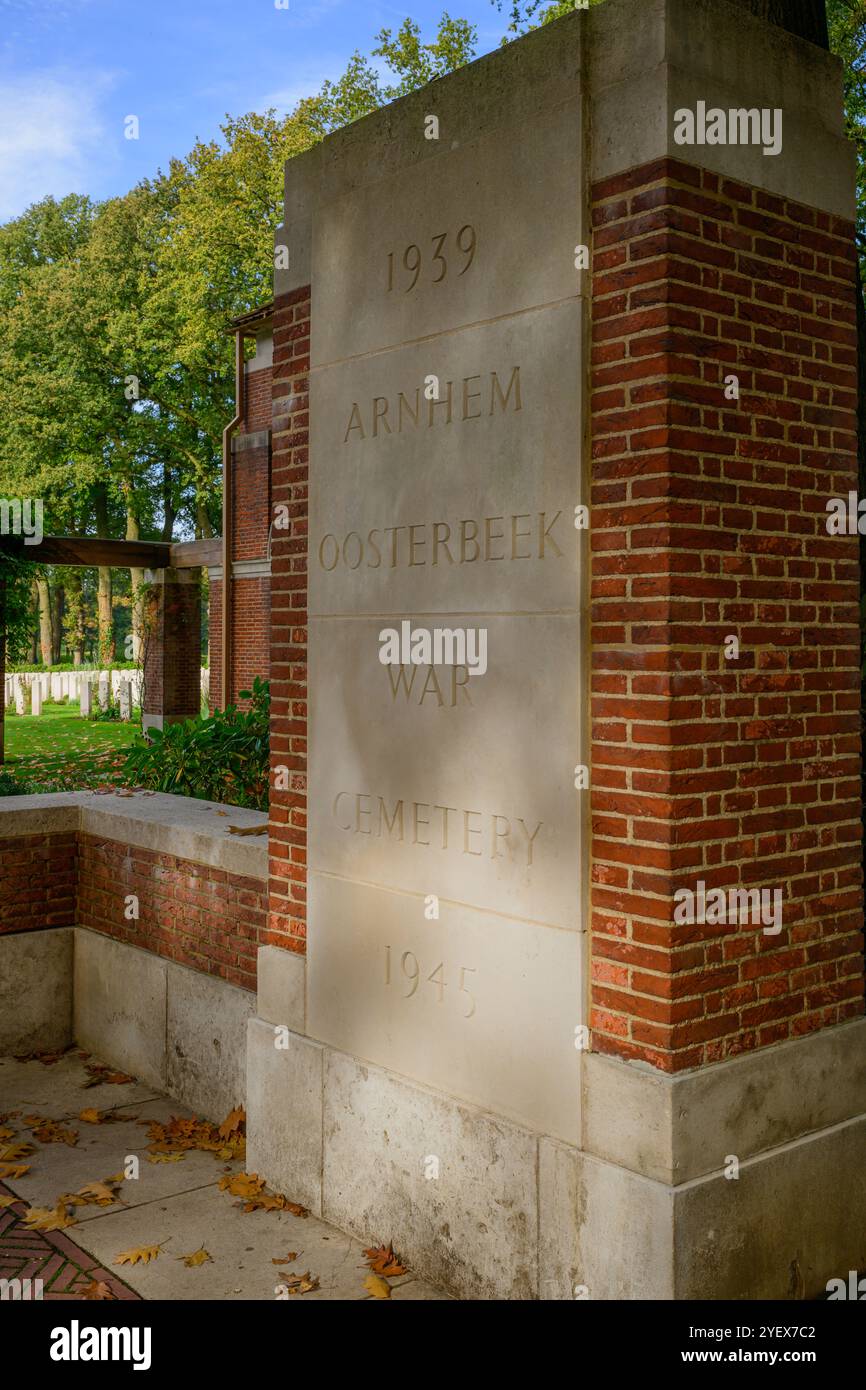 Entrance to the Arnhem Oosterbeek War Cemetery, Arnhem, The Netherlands ...