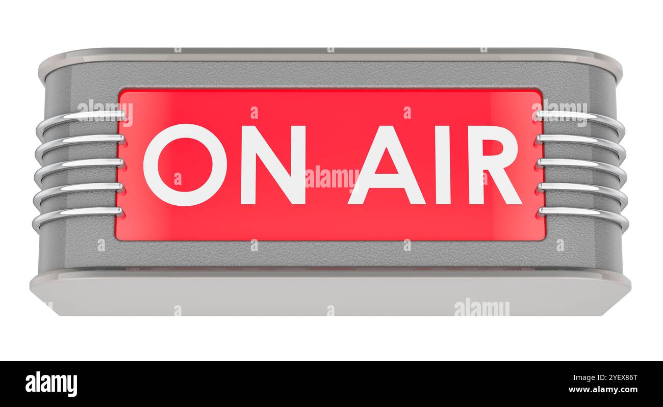 On Air Sign Lightbox, 3D rendering isolated on white background Stock ...