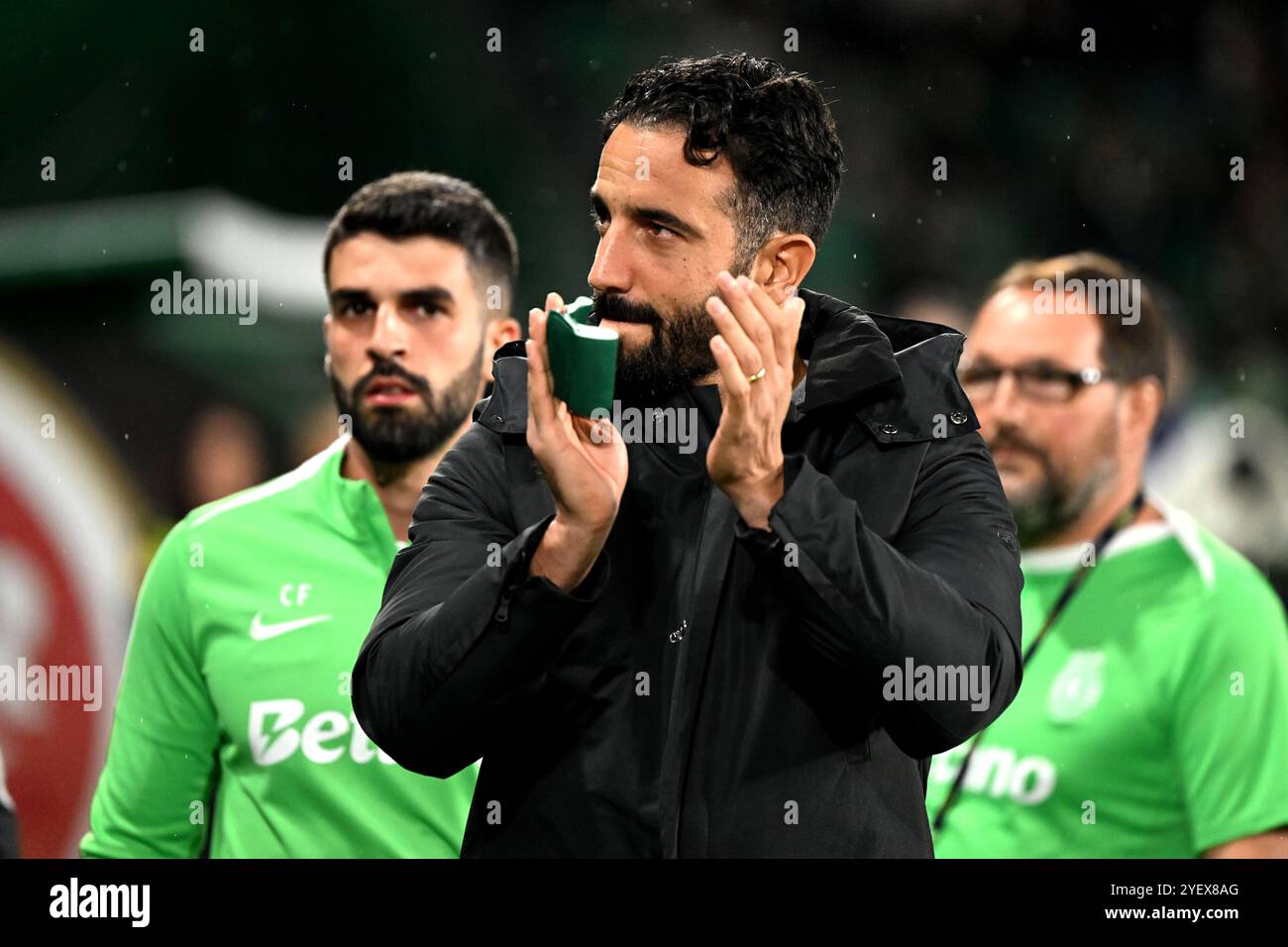 Sporting CP manager Ruben Amorim applauds the fans before the Liga ...