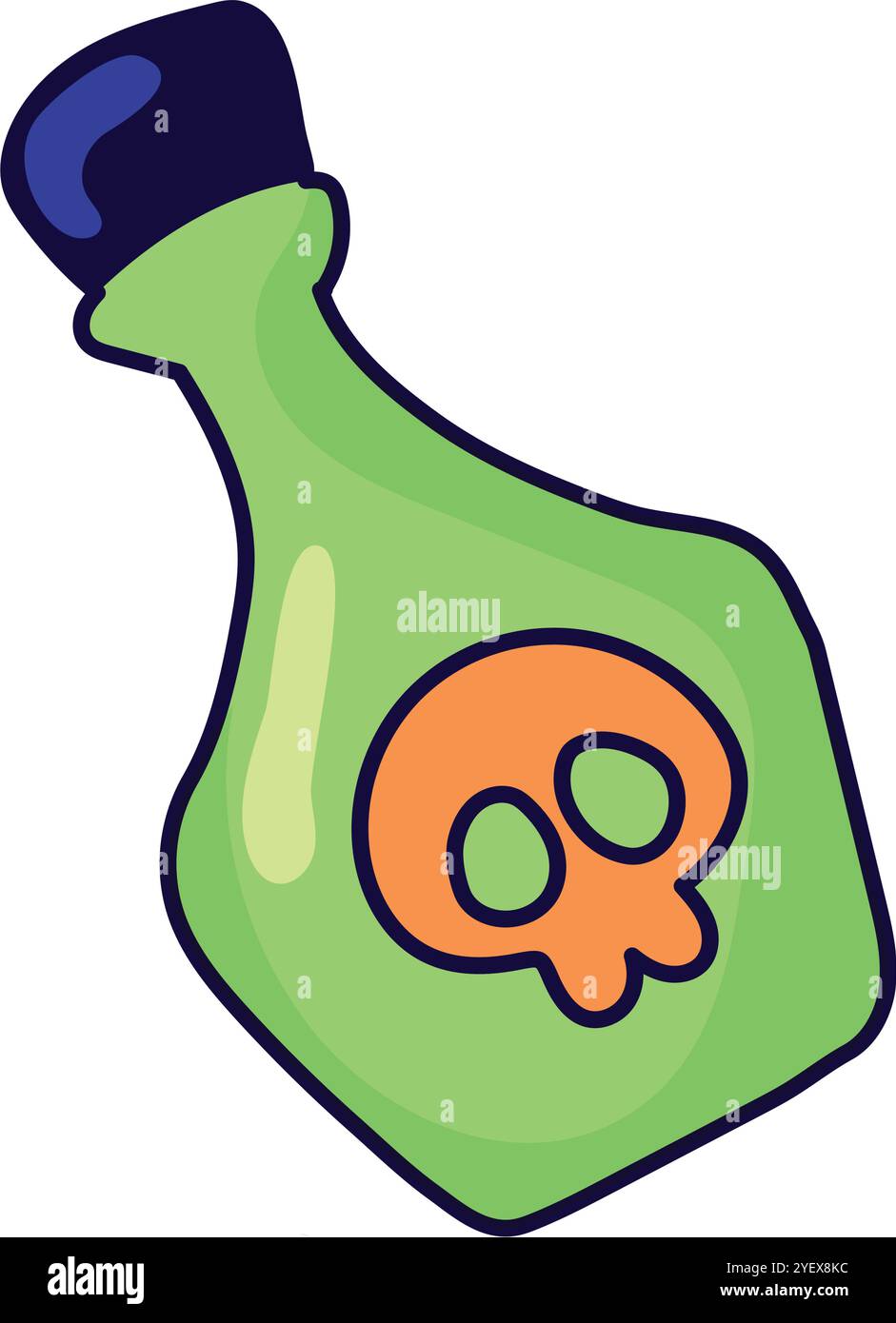 Halloween potion bottle with skull symbol, spooky decor Vector Stock ...