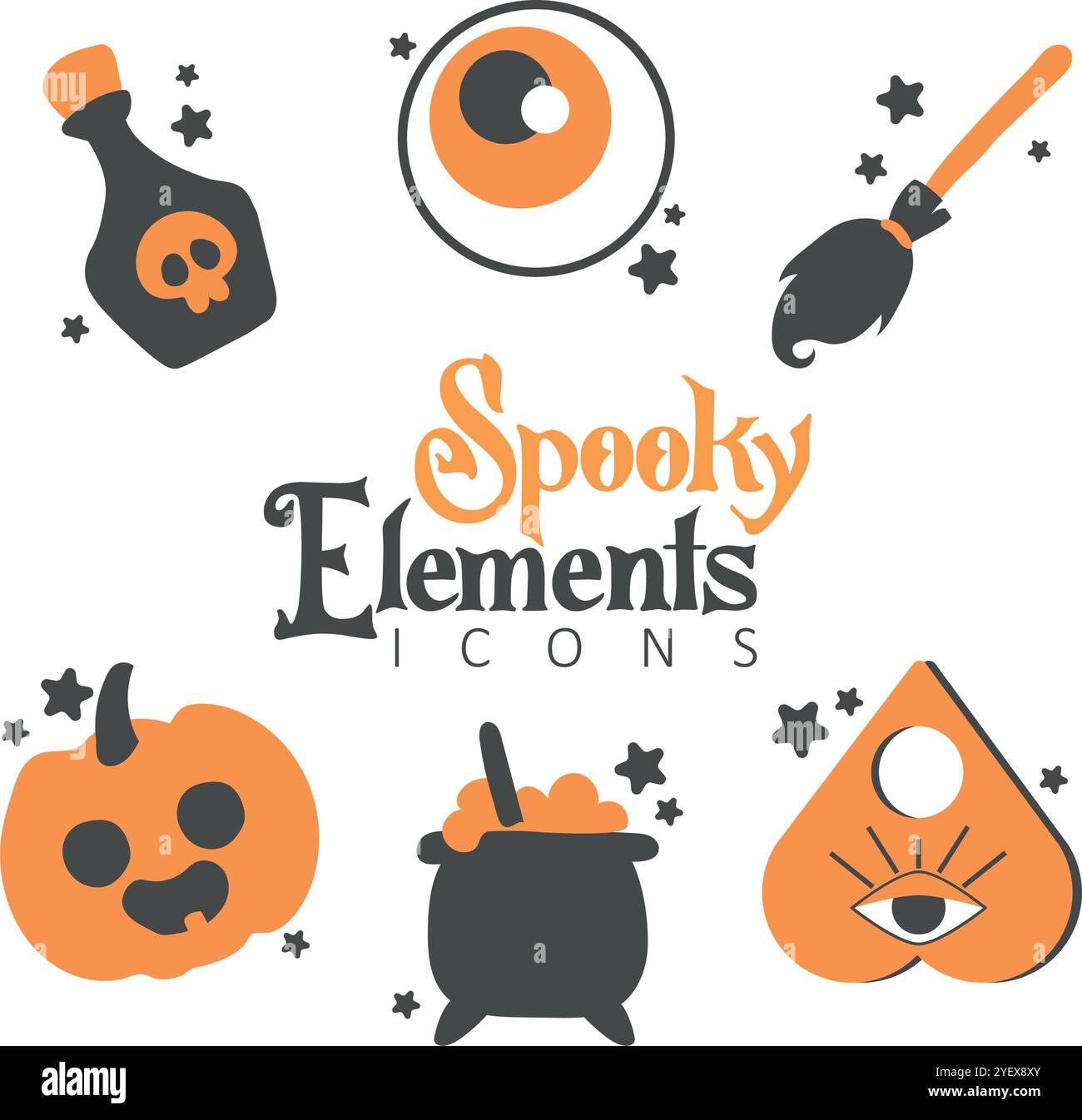 Spooky Halloween icons Vector Stock Vector Image & Art - Alamy