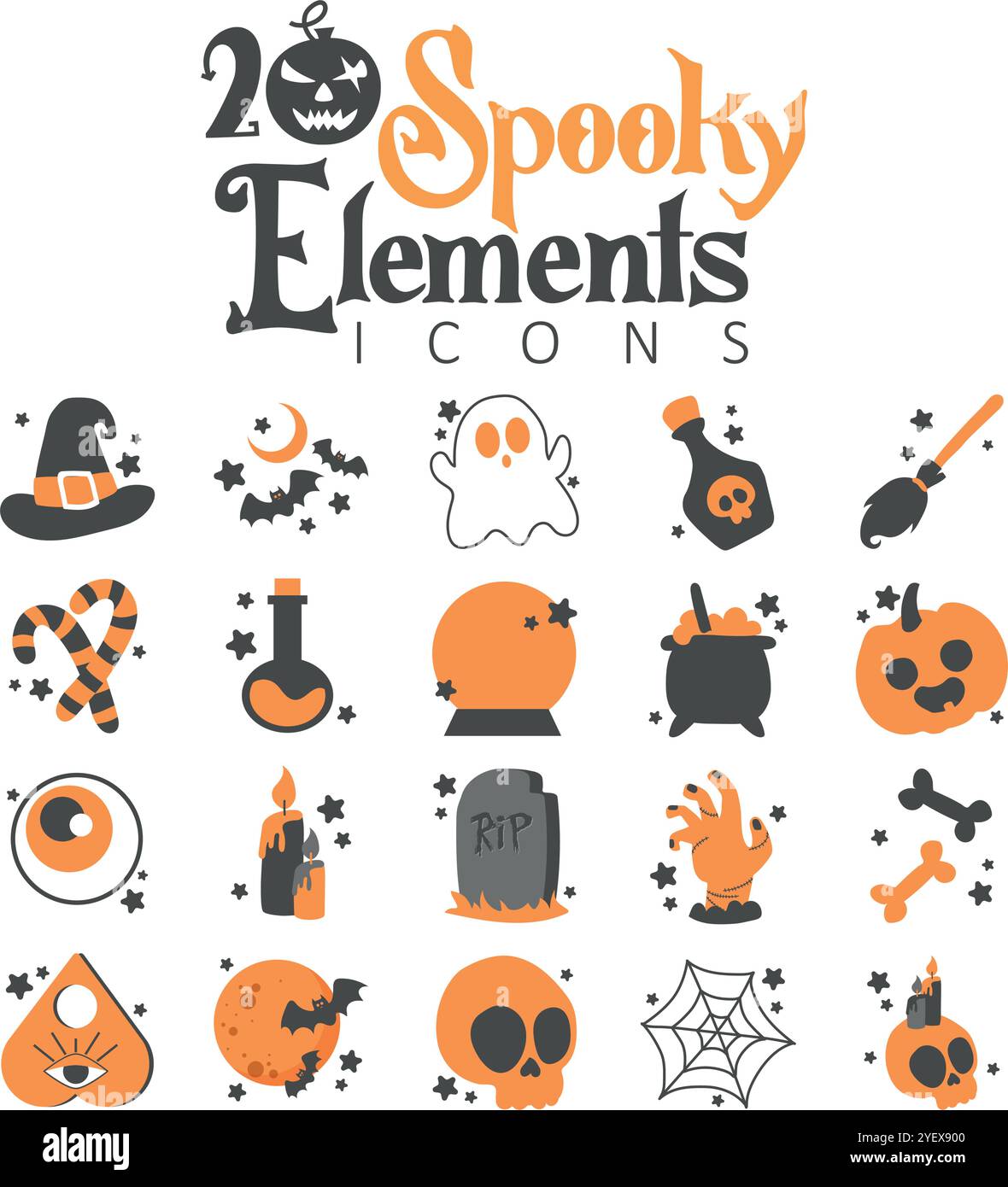 Spooky Halloween icons Vector Stock Vector Image & Art - Alamy
