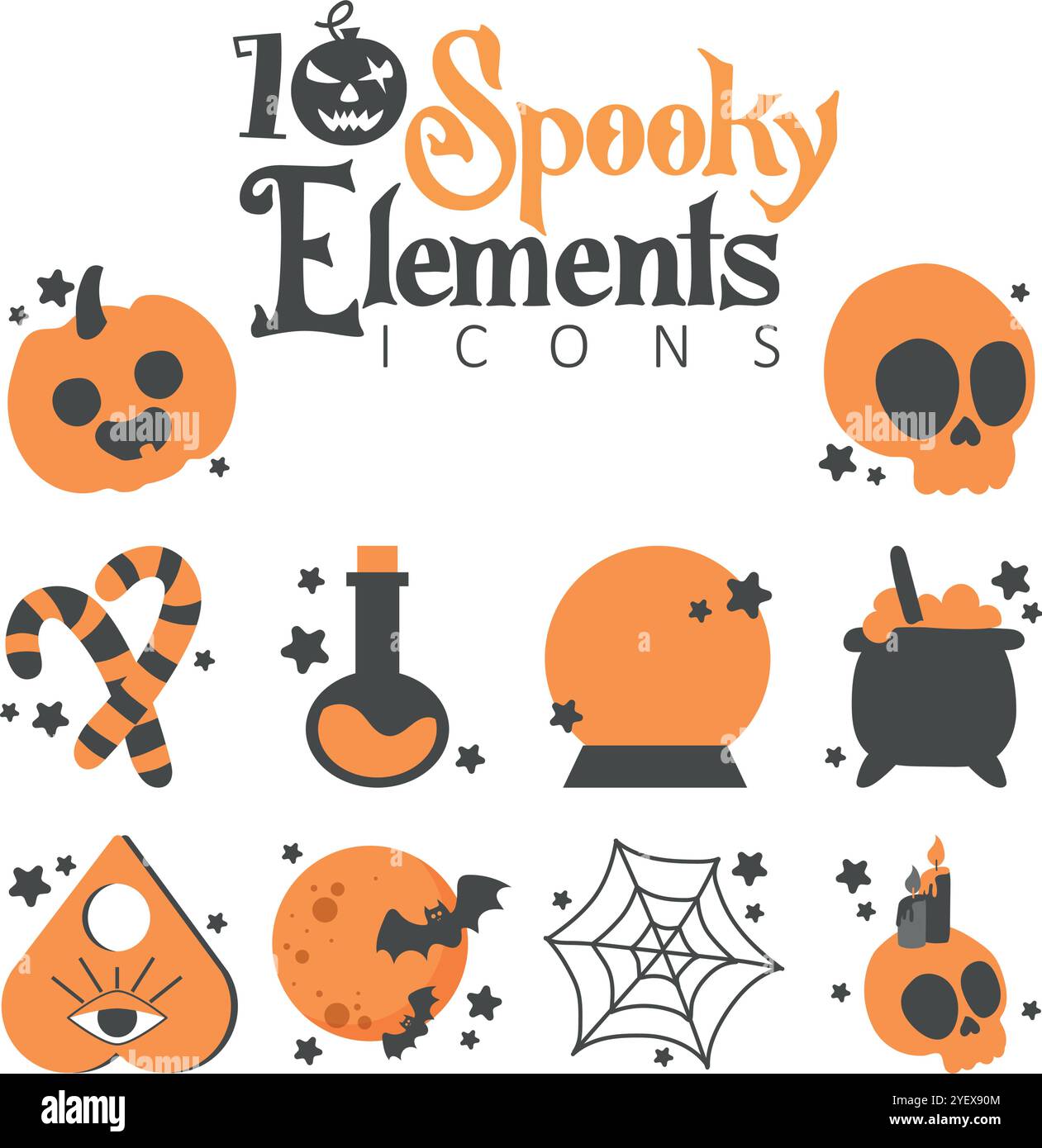 Spooky Halloween icons Vector Stock Vector Image & Art - Alamy