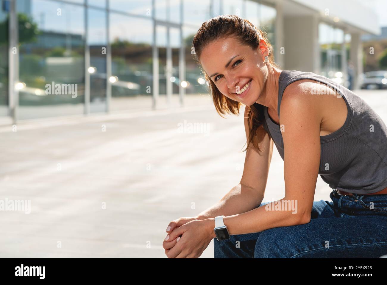 Beautiful woman being happy hi-res stock photography and images - Alamy