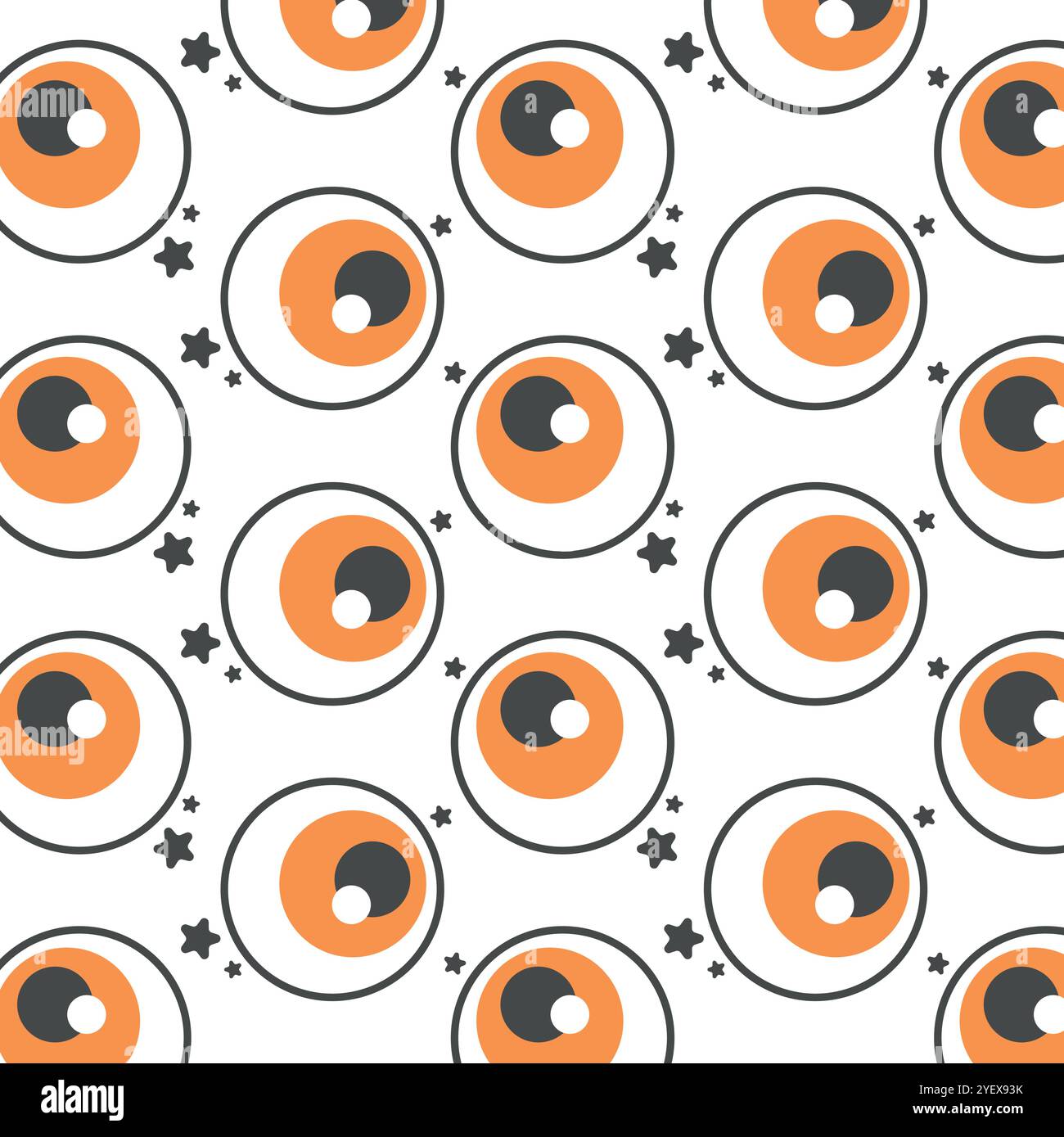 Halloween eyeball pattern with scattered stars Vector Stock Vector ...