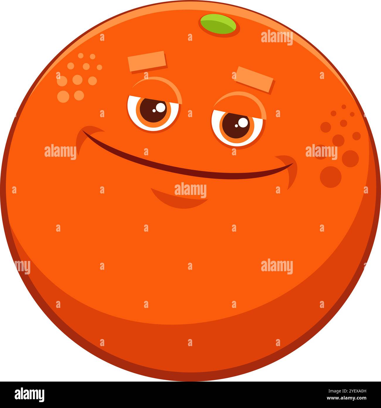 Cartoon illustration of funny orange citrus fruit character Stock ...