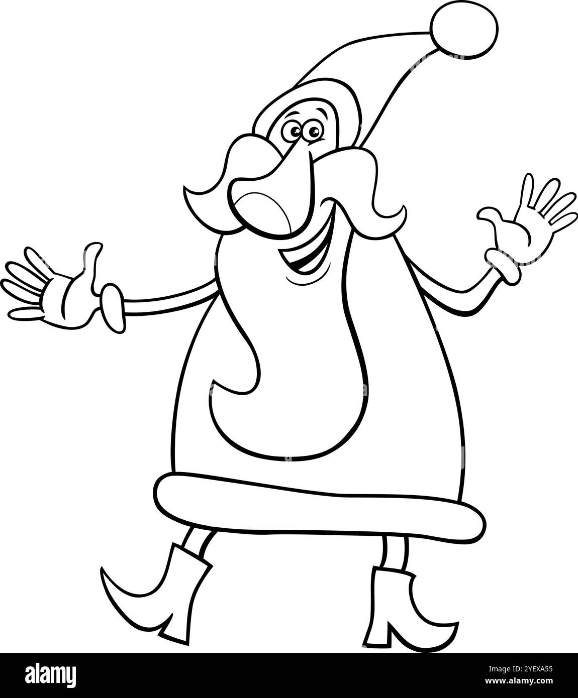 Cartoon illustration of funny Santa Claus character on Christmas Time ...