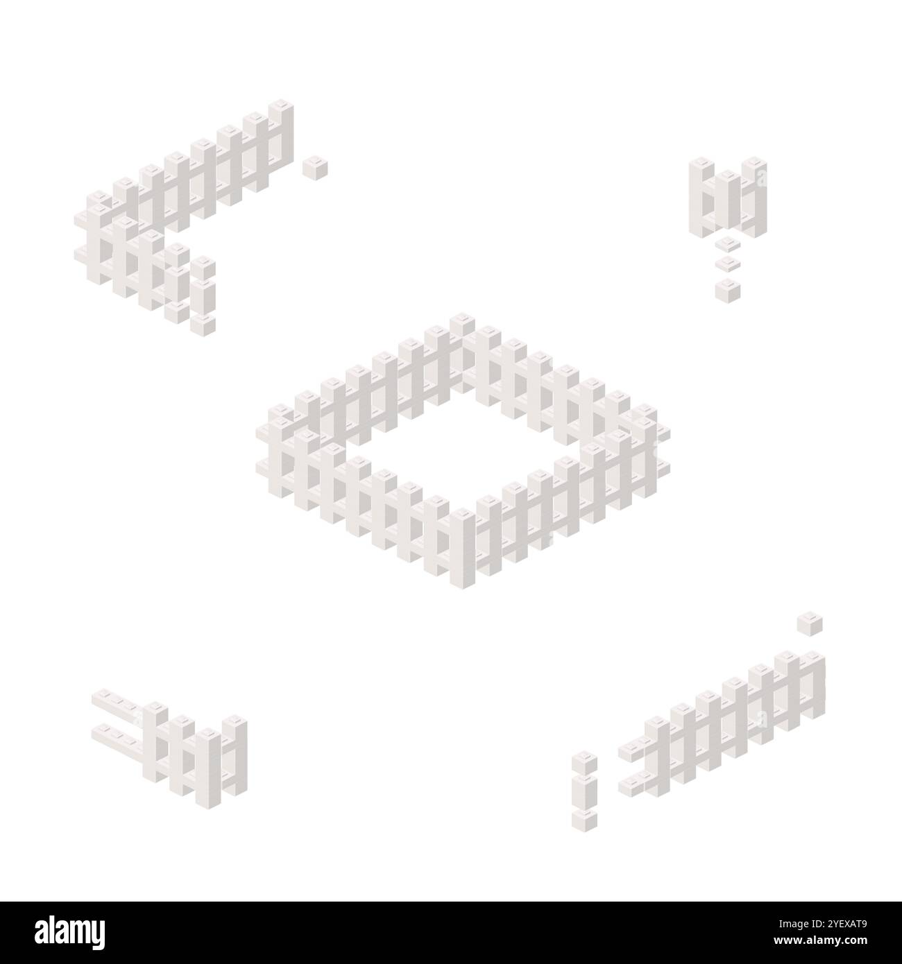 Concept with deconstruction fence from plastic blocks. Vector illustration Stock Vector Image ...