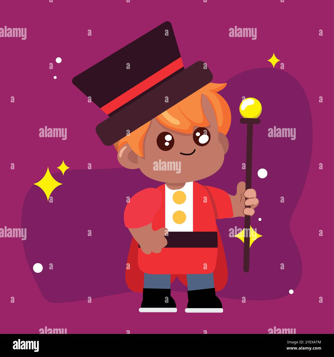 Adorable ringmaster costume with top hat and cane Vector Stock Vector ...