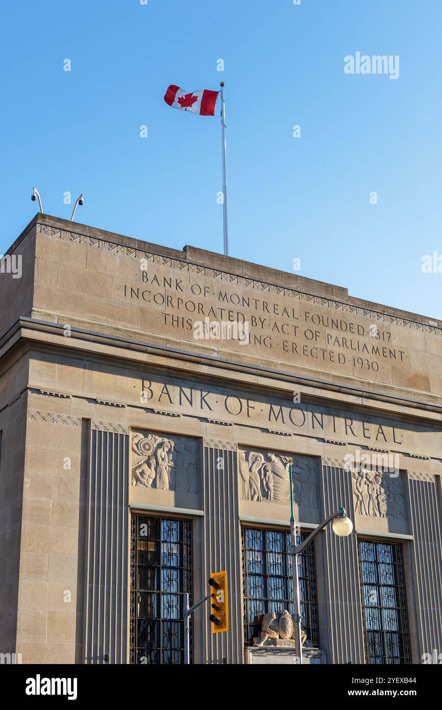 Ottawa, Canada - October 17, 2024: Bank of Montreal building on Wellington street in downtown ...
