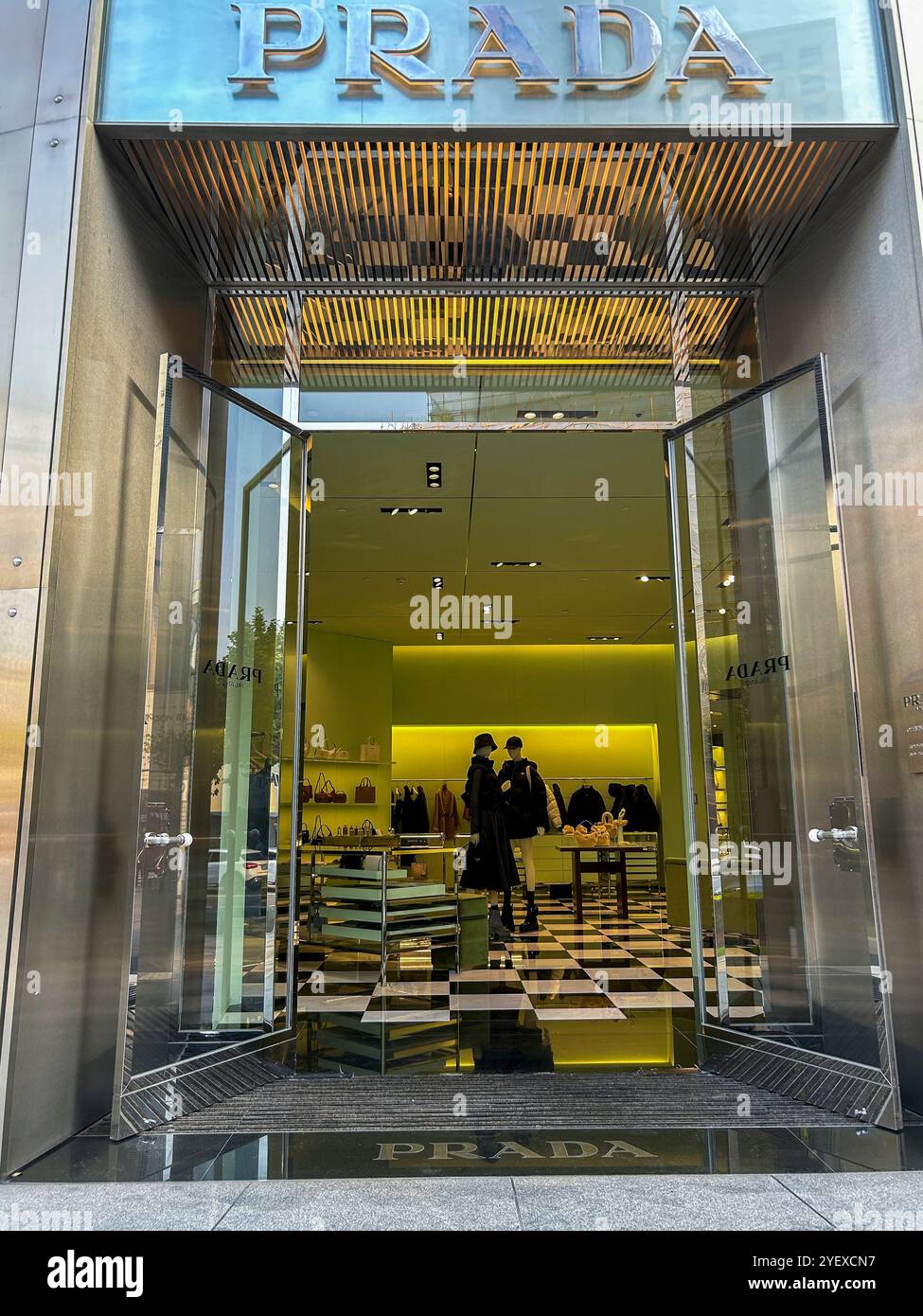 Shanghai, China, View inside, People Shopping in Luxury Clothing Store ...