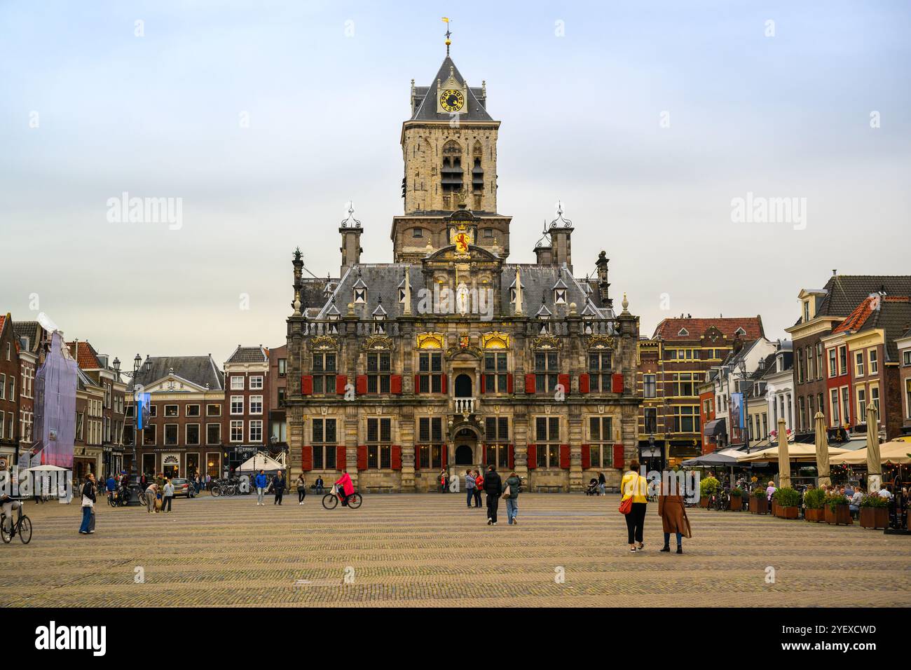 Front view of the historic Stadhuis (Town Hall), Delft, The Netherlands ...