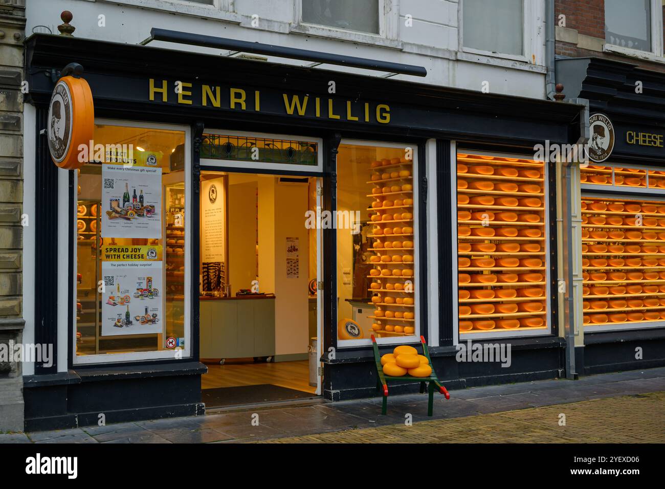 Front view of the Henri Willig cheese makers shop, Delft, The ...